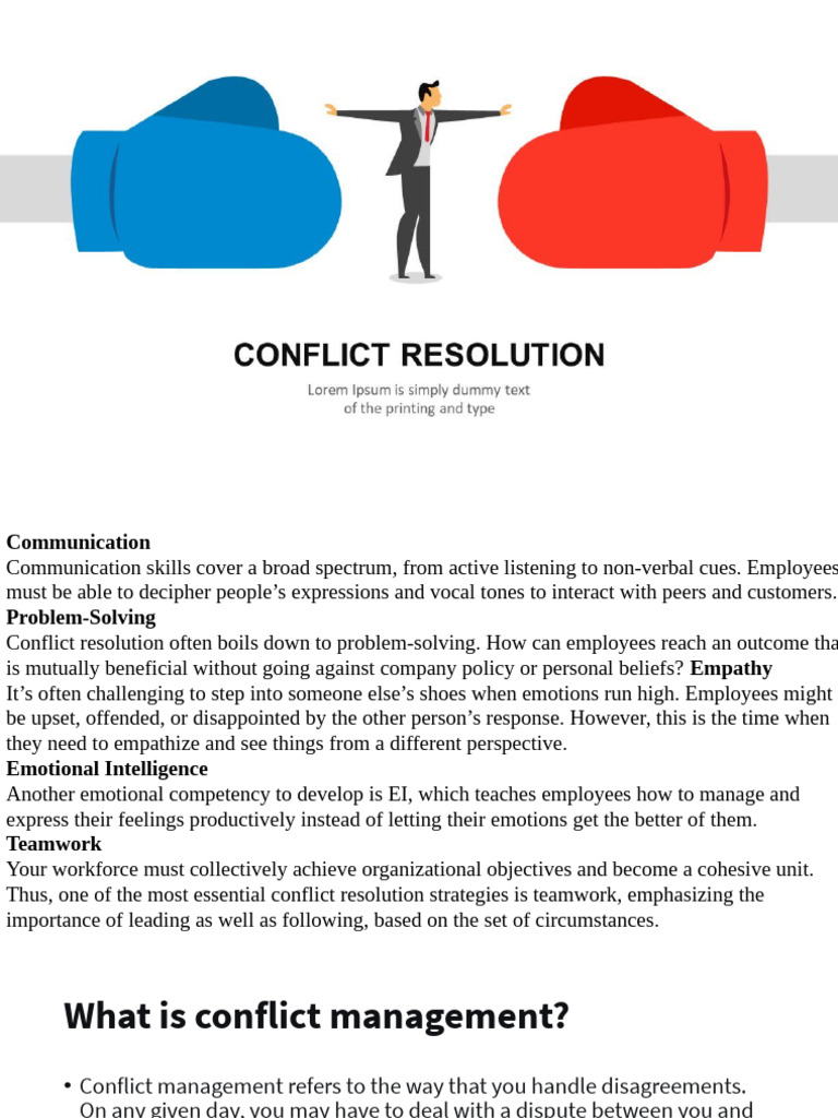 Conflict Management Slides | PDF | Conflict Resolution | Empathy