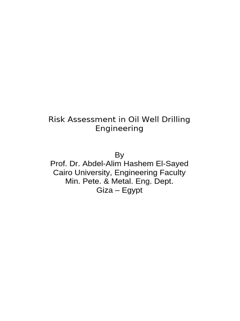 Risk Assessment in Drilling Engineering | PDF | Risk | Risk Management