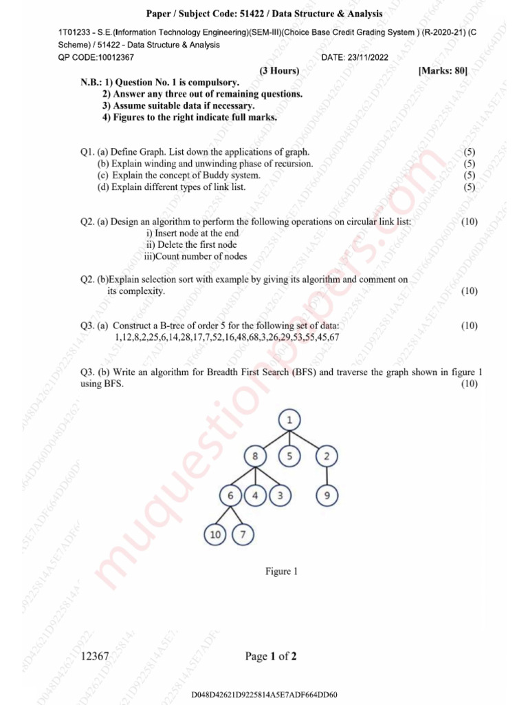 Dsa Paper 2022 December | PDF Dsa Paper 2022 December | PDF