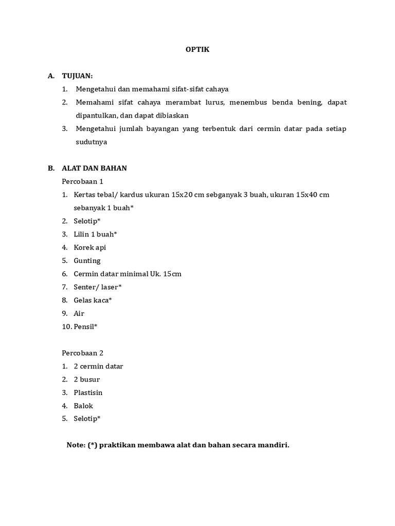 Modul Optik 2024 | PDF