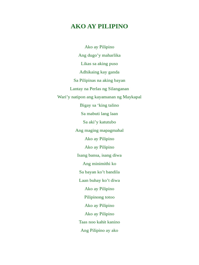 Makabayan Song Lyrics | PDF