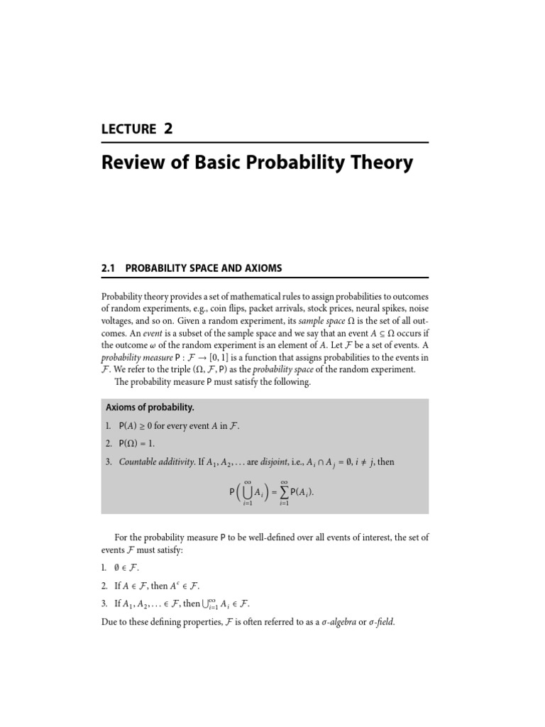 Lect 02 | PDF | Probability Distribution | Set (Mathematics)