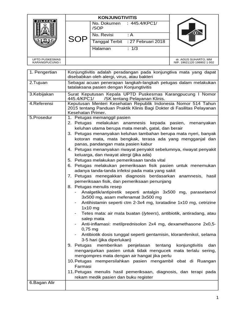 SOP KONJUNGTIVITIS FIX | PDF