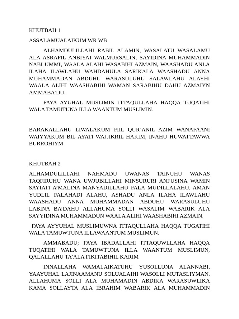 Khutbah 1 | PDF | Self-Improvement | Religion & Spirituality