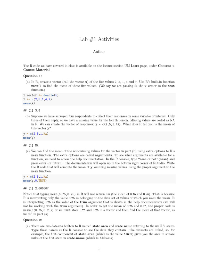 Lab1Activities | PDF | Computer Programming