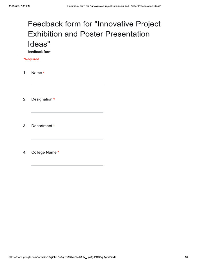 Feedback Form | PDF