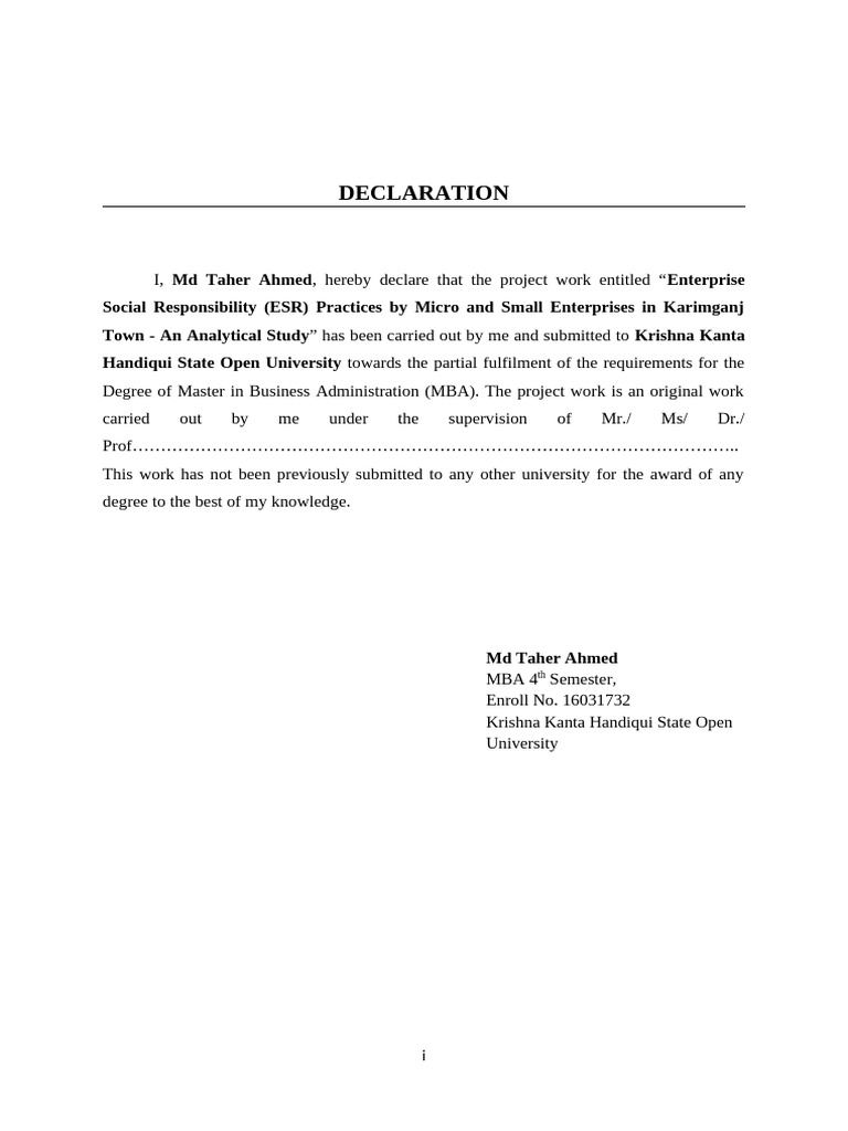 Declaration | PDF | Economies