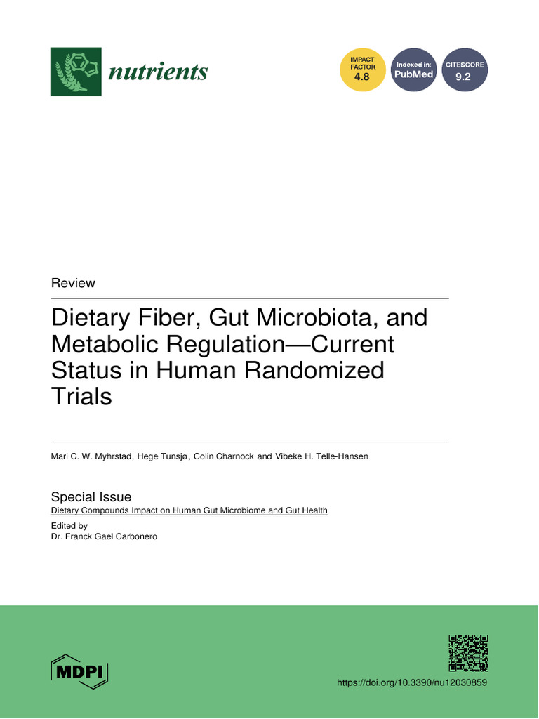Fiber Microbiota Metabolic Regulation | PDF | Dietary Fiber | Diet ...