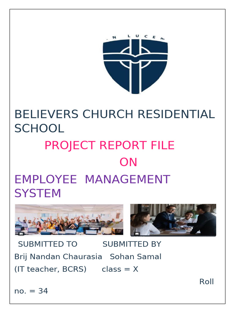 BELIEVERS CHURCH RESIDENTIAL SCHOOL CLASS X IT PROJECT | PDF | Databases | Computing