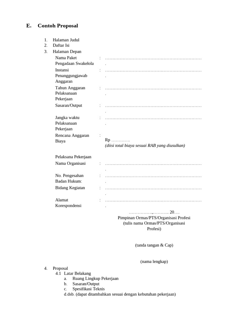 Contoh Proposal Swakelola Tipe III | PDF