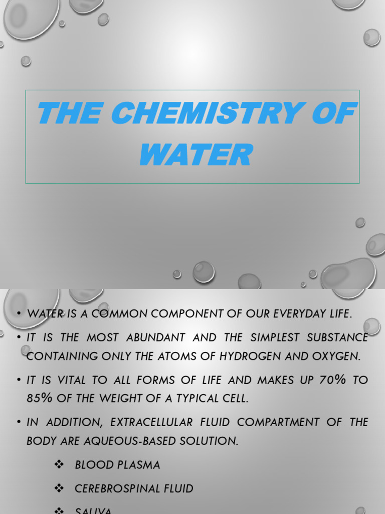 Chemistry of Water | PDF | Ph | Hydroxide