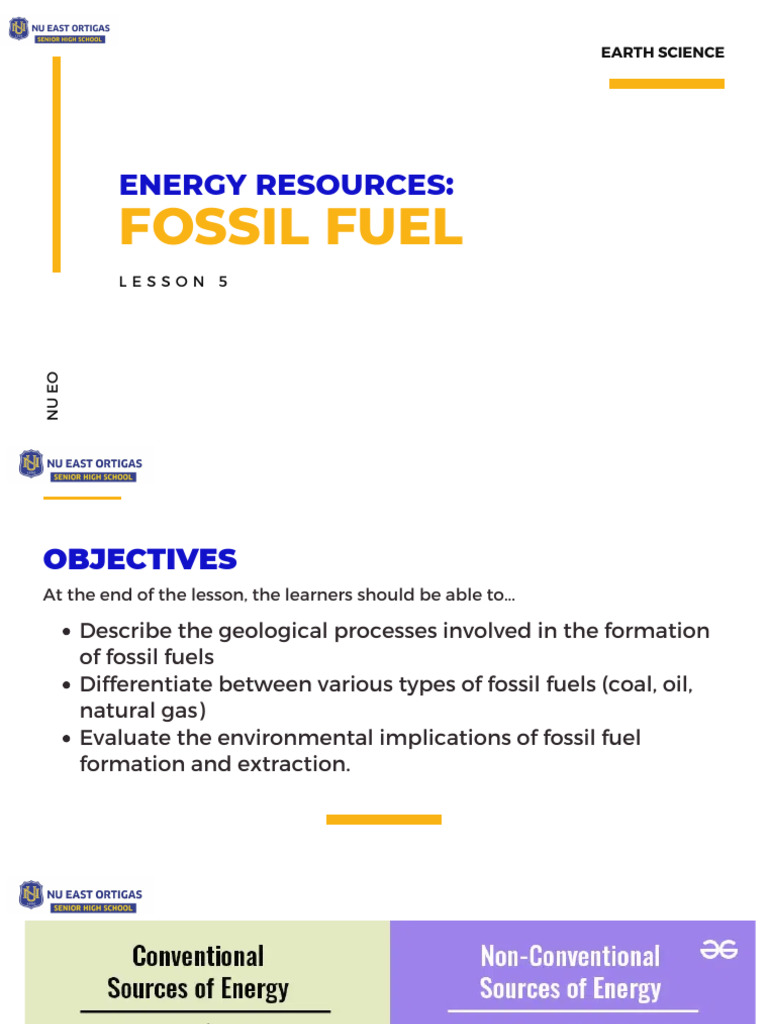 Fossil Fuels: Earth Science Lesson | PDF | Social Science | Science ...