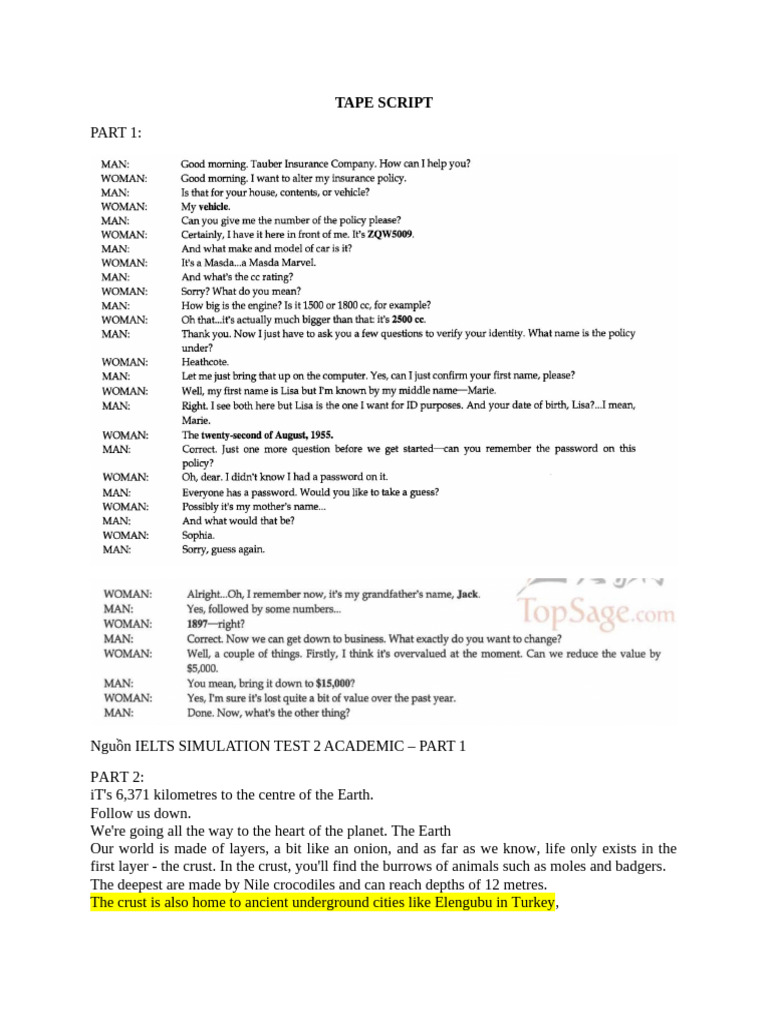 Đáp Án Tape Script | PDF | Egypt | Suez Canal