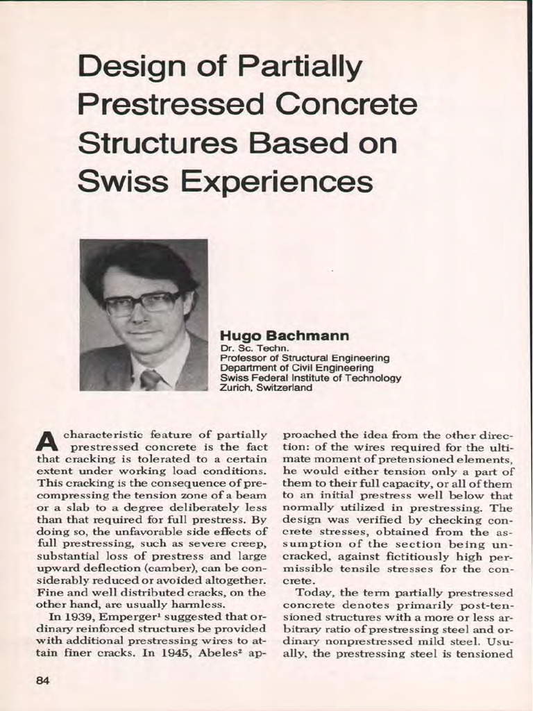 Swiss Partial Prestressing Guide | PDF | Prestressed Concrete | Bending