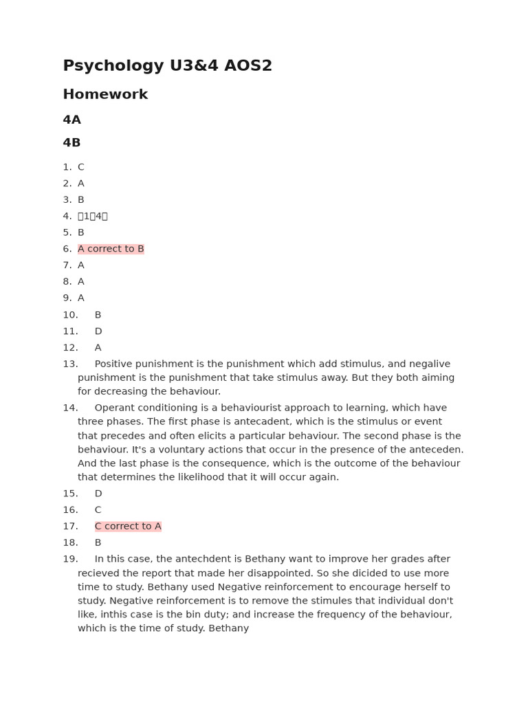Psychology U3&4 AOS2 | PDF