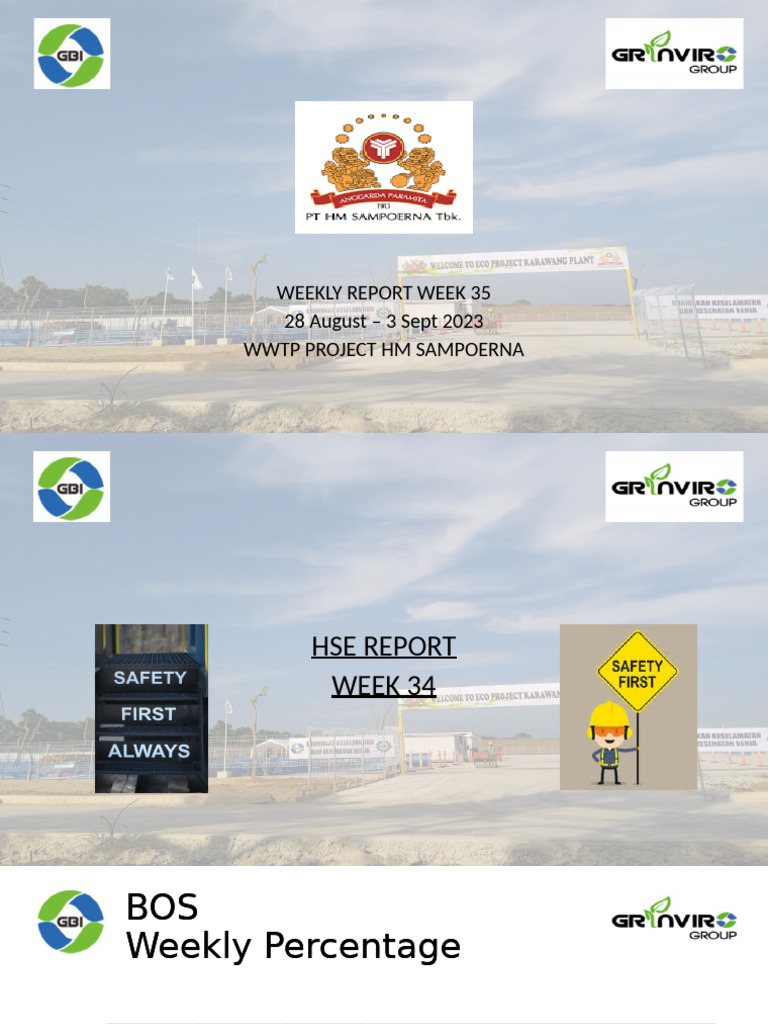 HSE & Progress Report for WWTP Project | PDF | Sewage Treatment | Safety