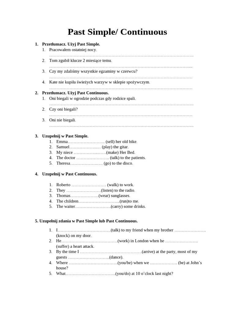 Past Simple Continuous | PDF