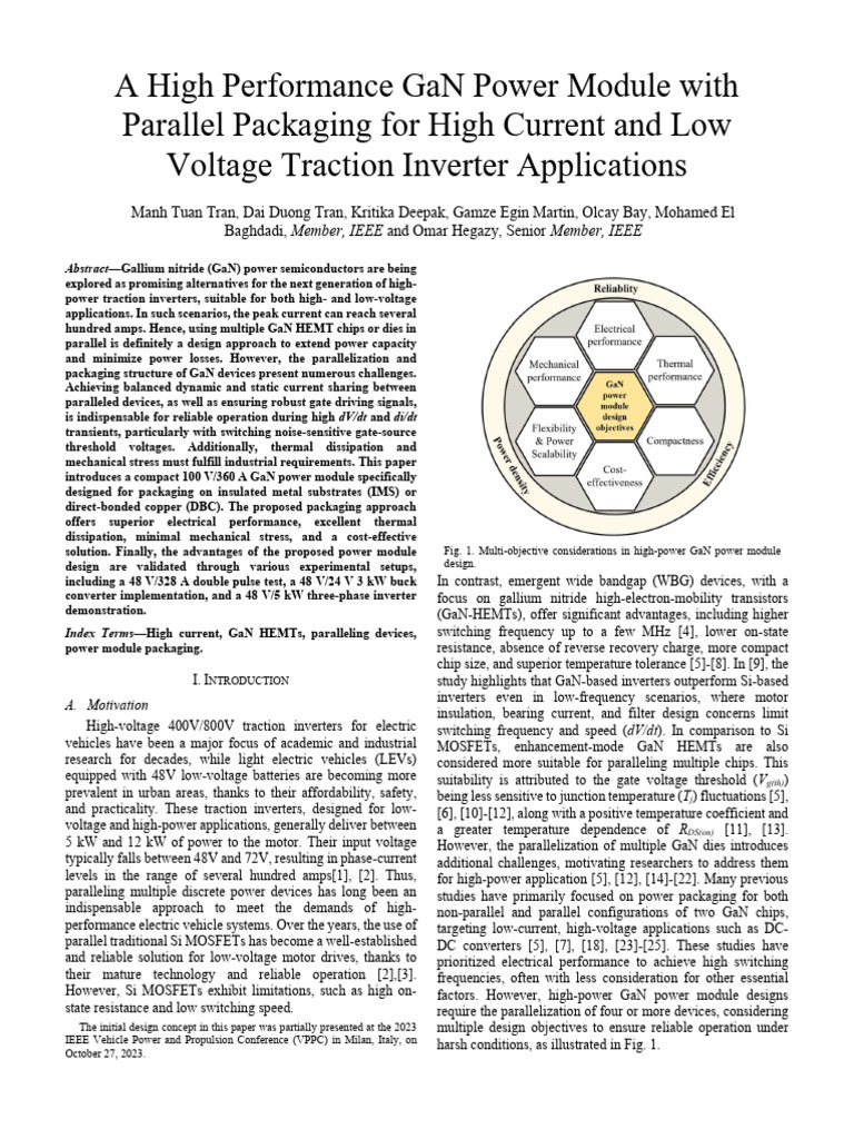 A High Performance GaN Power Module With Parallel Packaging For High ...