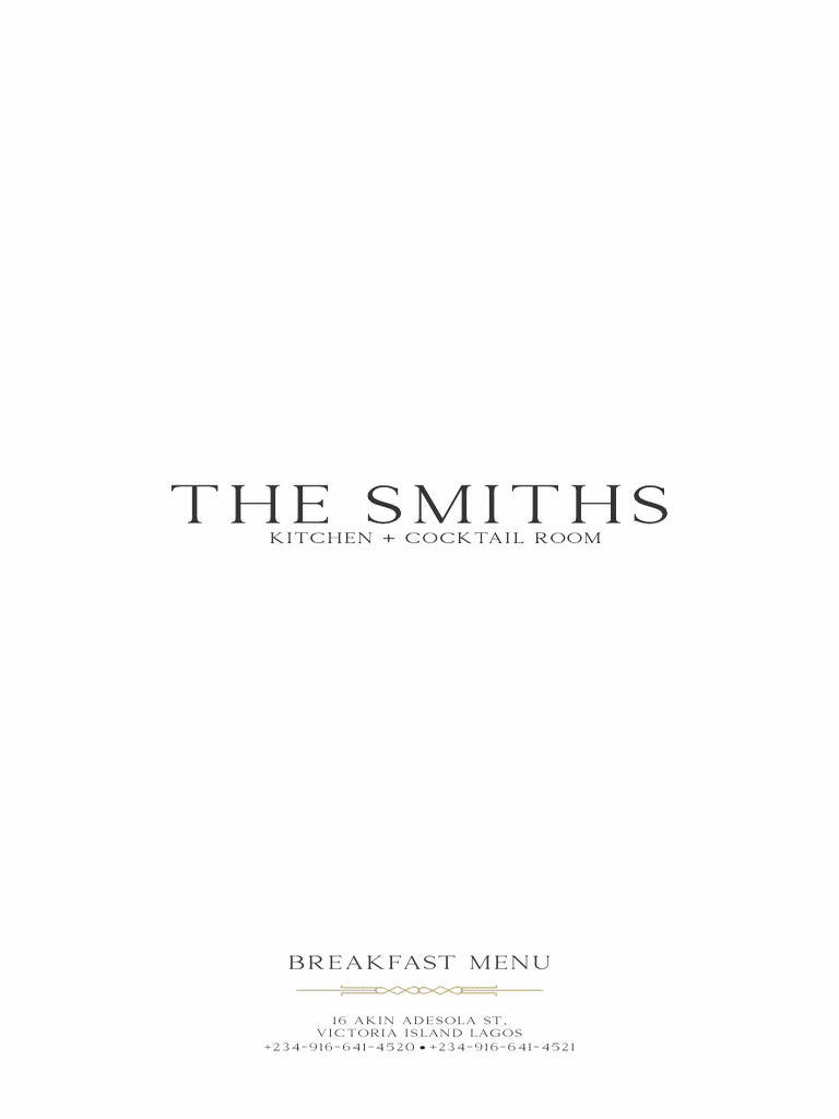 The Smiths Breakfast Menu 3 | PDF | Salad | Coleslaw