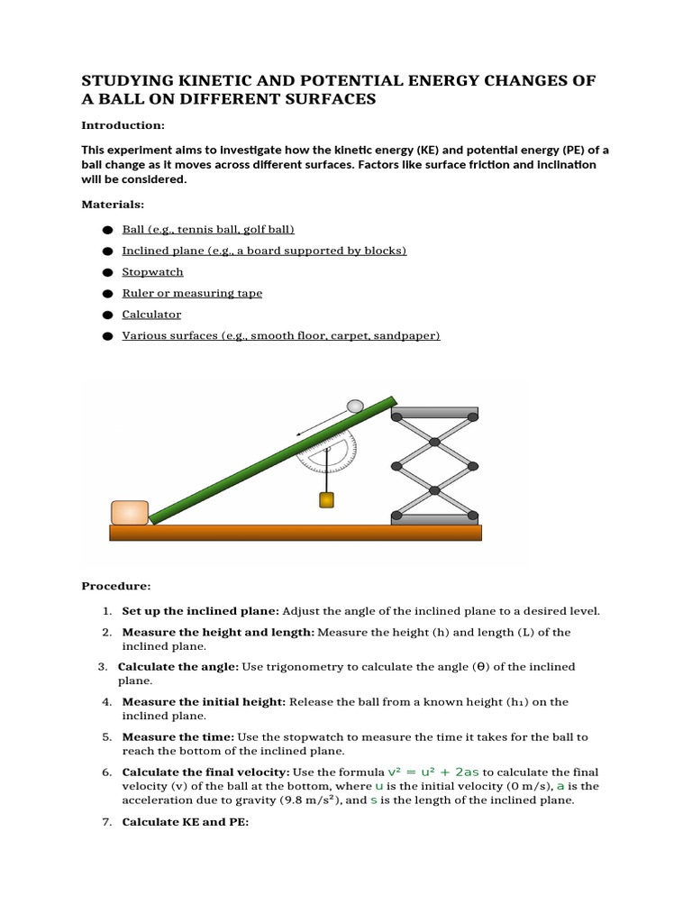 Energy Changes in Ball Motion Experiment | PDF | Potential Energy ...