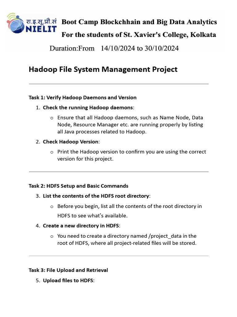 Hadoop File System Management Project 2 | PDF | Apache Hadoop | Software