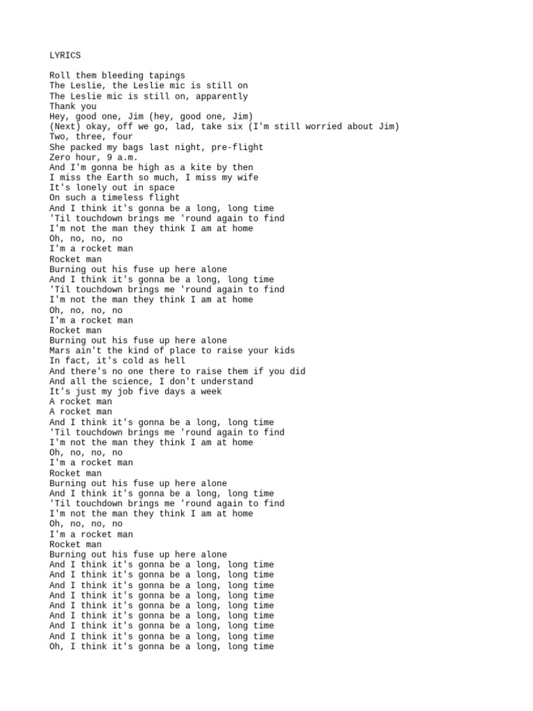 Rocket Man - Elton Jhon | PDF