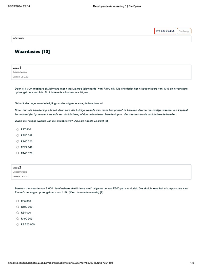 Deurlopende Assessering 3 - Die Spens | PDF