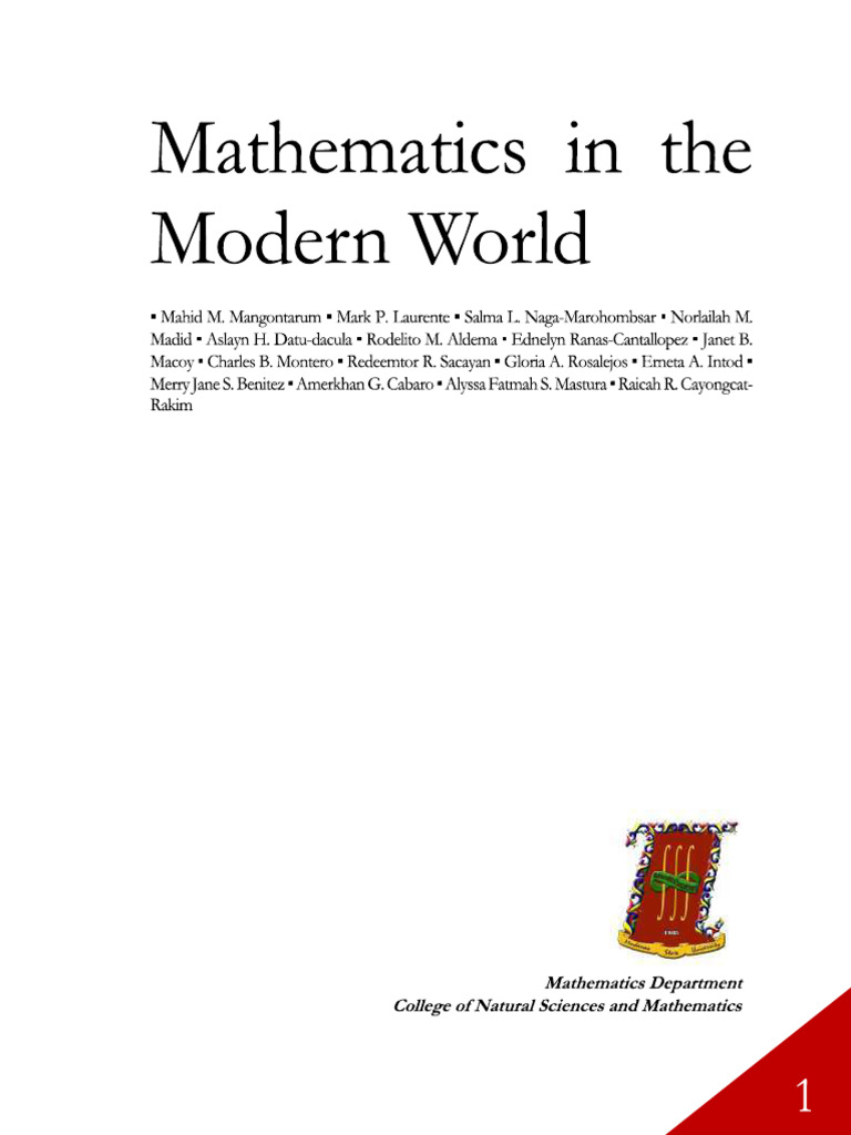 MMW Eworktextbook Chapter 1 | PDF