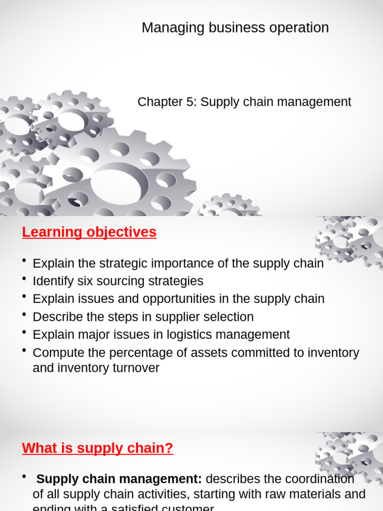 Chap 5 - Supply Chain Management | PDF | Supply Chain | Logistics