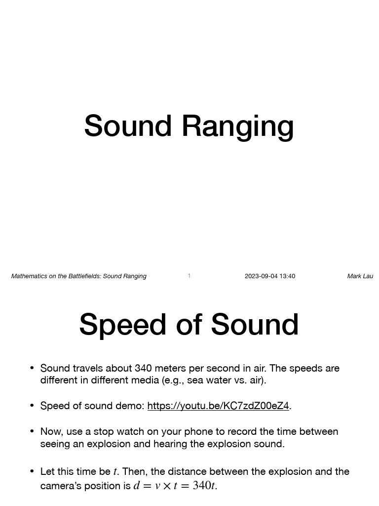 Sound ranging | PDF | Sound