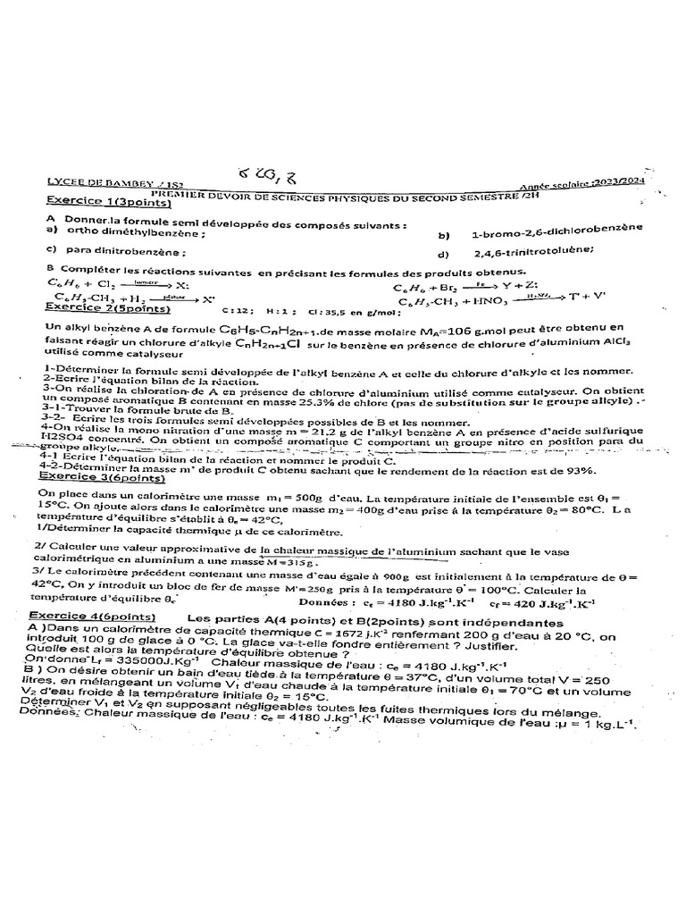 Devoirs Et Compositions PC 2 | PDF