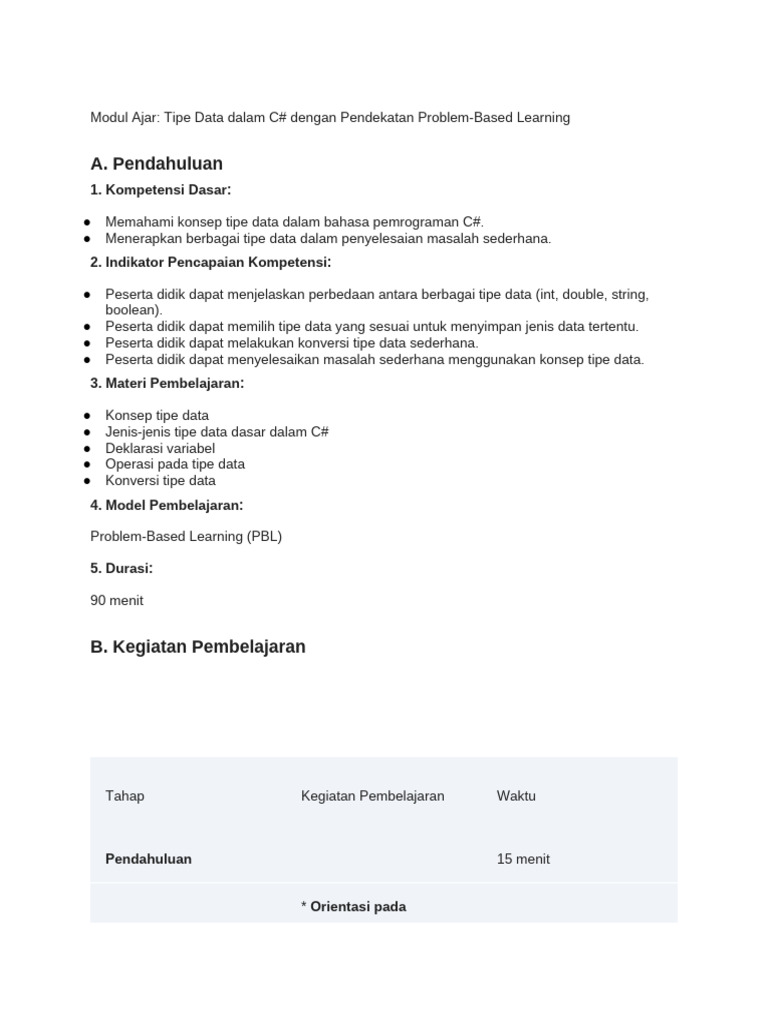 Buatkan Sebuah Modul Ajar Kurikulum Merdeka Denga... | PDF