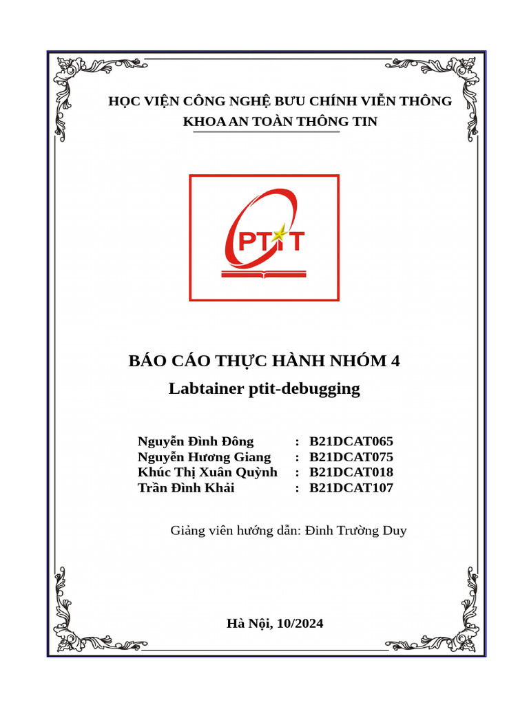 Báo Cáo Ptit Debugging | PDF