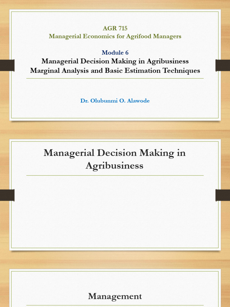 AGR 715 - Module 6 | PDF | Profit (Economics) | Economies