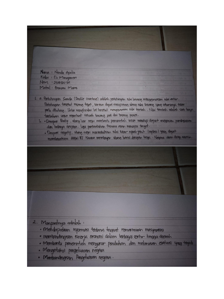 UTS Ekonomi Makro 2105160181 | PDF