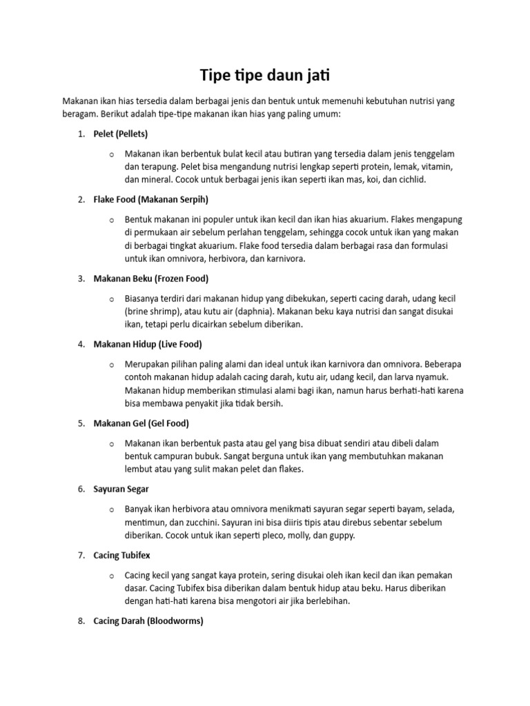 Tipe Tipe Daun Jati | PDF