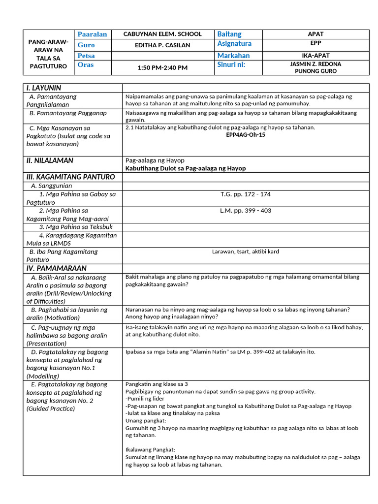 COT_DLP_EPP 4 BY EDITHA P. CASILAN | PDF