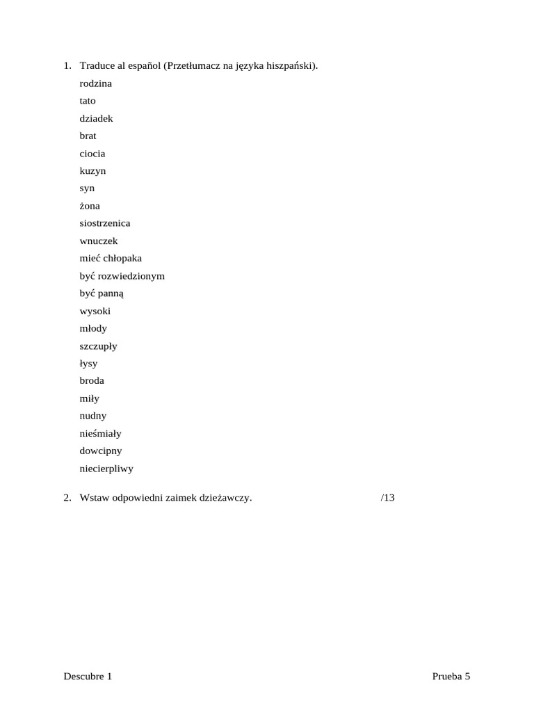 Repaso Powtorzenie Descubre 1 Leccion 3 | PDF | Artes del Lenguaje y ...