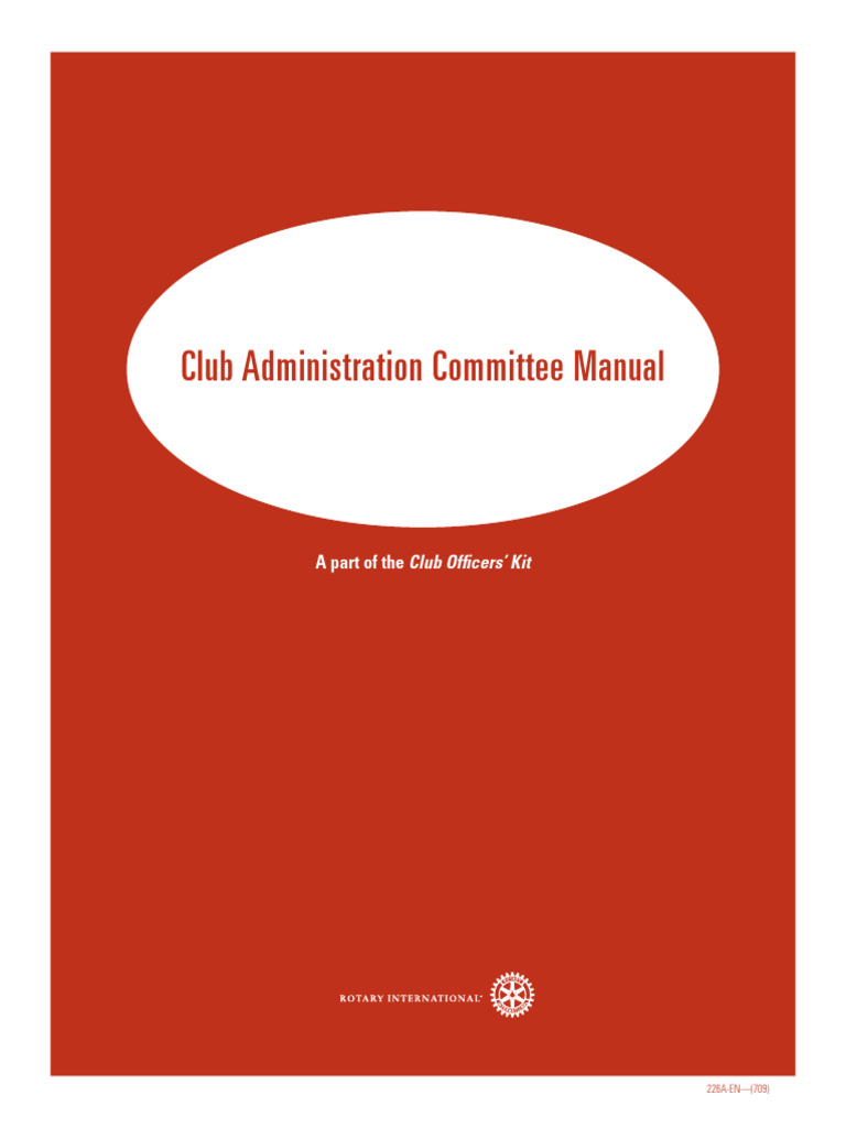 Rotary Club Administration Manual | PDF | Committee | Goal
