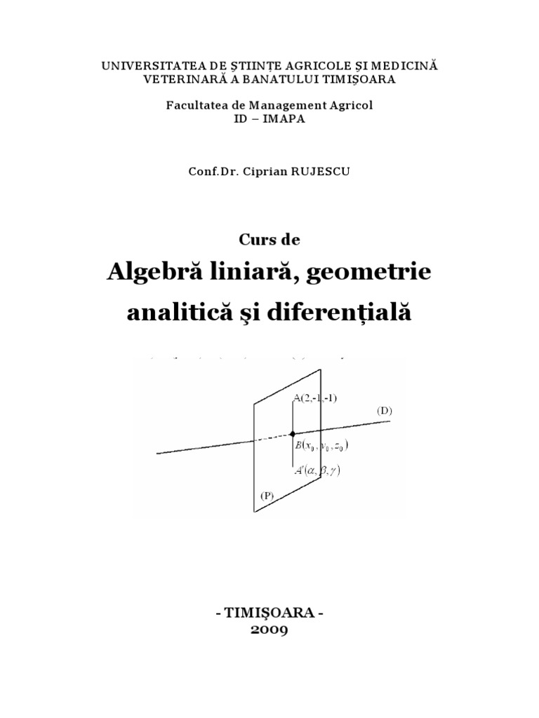 Algebra Liniara, Geometrie | PDF