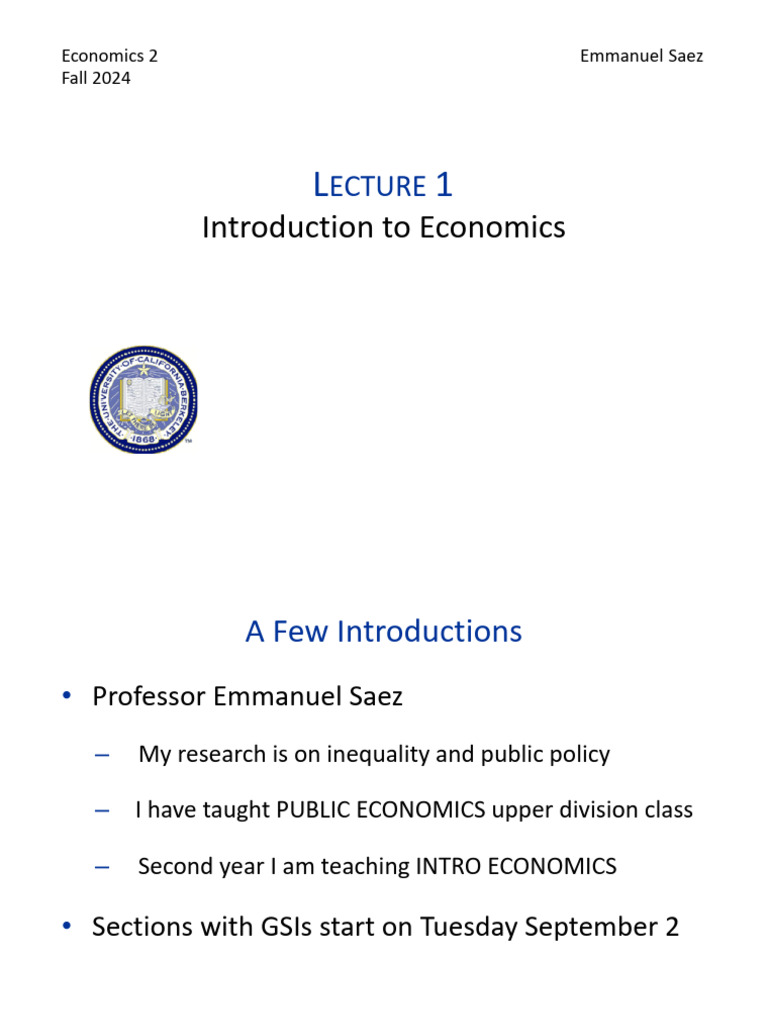 Intro to Economics Course Overview | PDF | Capitalism | Economics