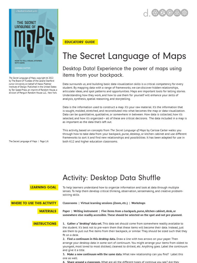 The Secret Language of Maps - Educator Guide | PDF | Data