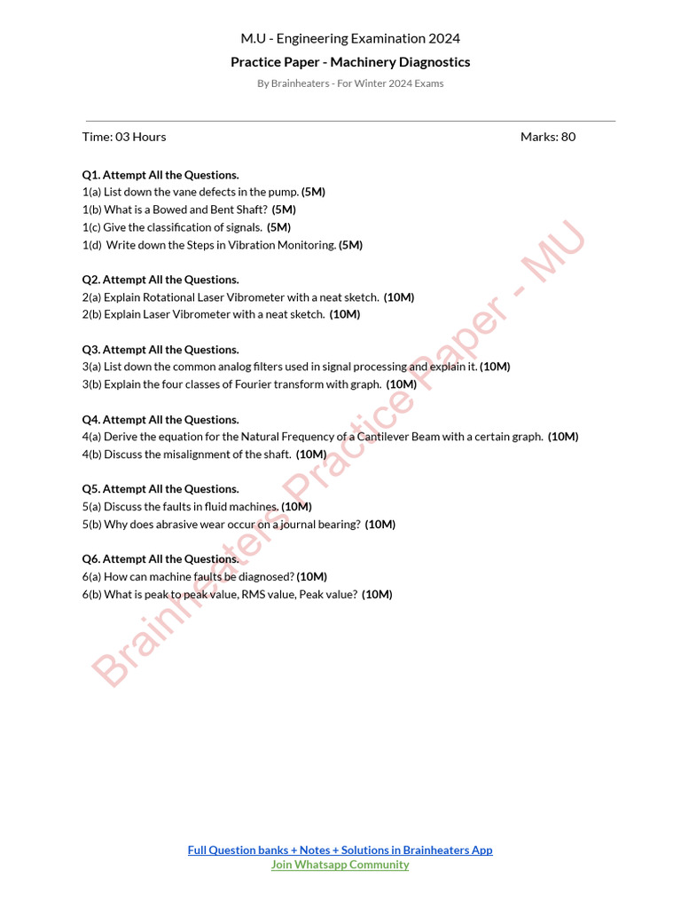 MD Mech Sem7 Practise Paper | PDF | Electrical Engineering | Computer ...