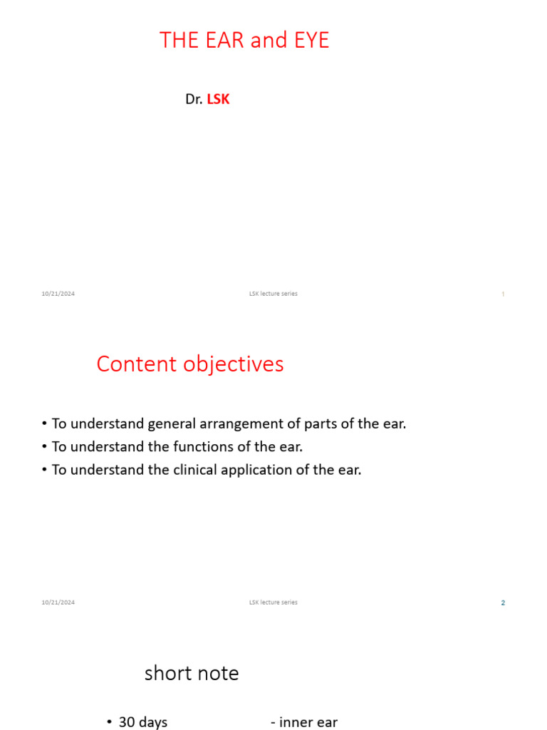 Anatomy and Function of the Ear | PDF | Ear | Eye
