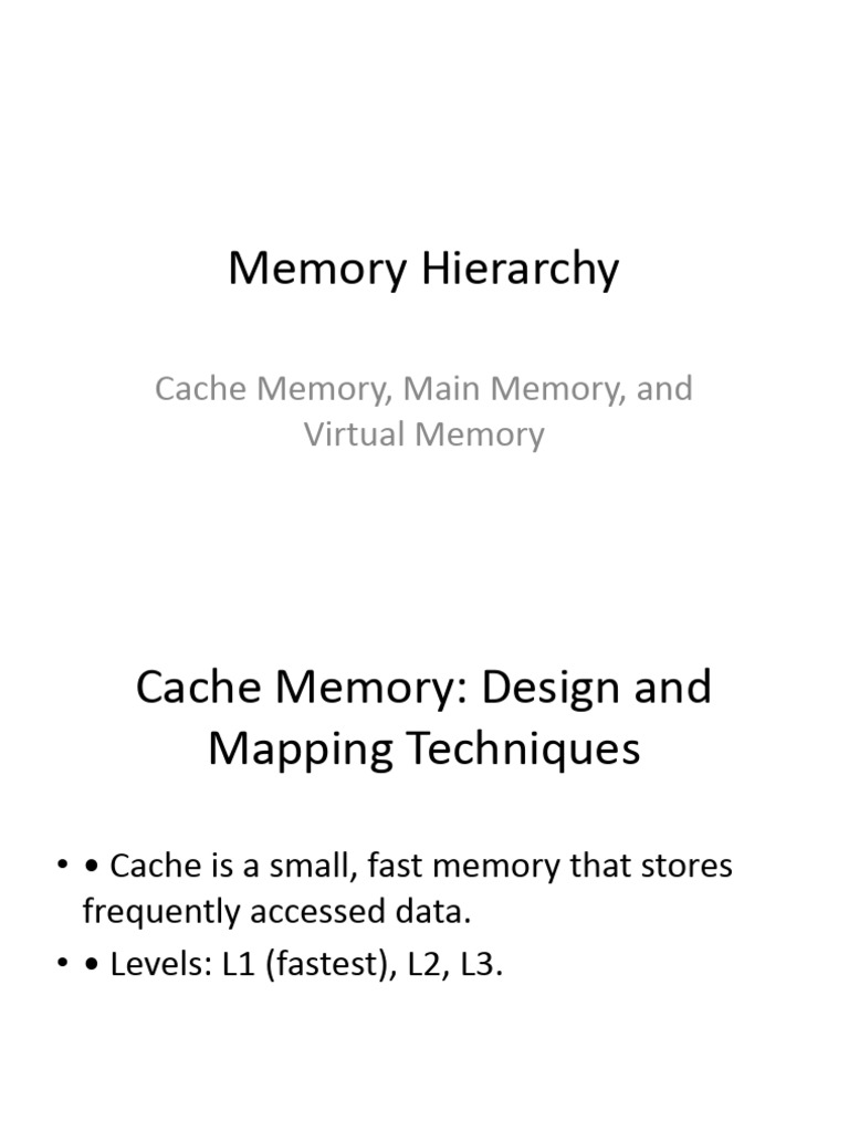 Memory Hierarchy Presentation Detailed | PDF | Cpu Cache | Random ...