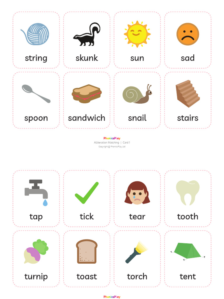 Printables Alliteration Matching | PDF