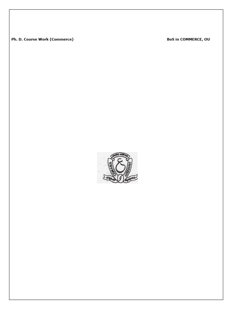 Ph.D. Course Work Syllabus - 2023 | PDF | Time Series | Financial Statement