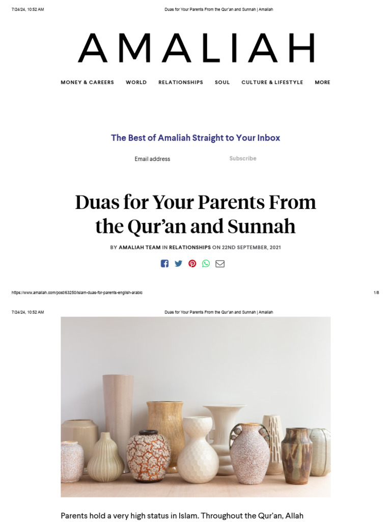 Duas for Parents: Quran & Sunnah | PDF | Quran | Islam