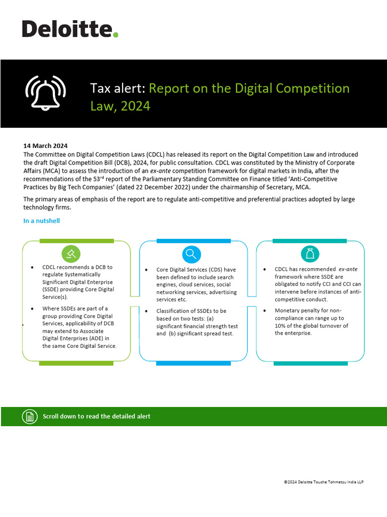 In Tax GBT Report On The Digital Competition Law 2024 Noexp | PDF ...