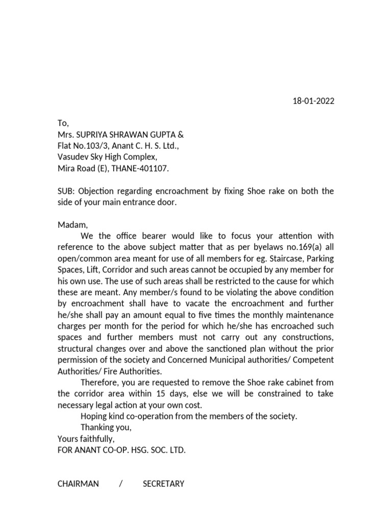 Notice of Encroachment Violation | PDF | Business